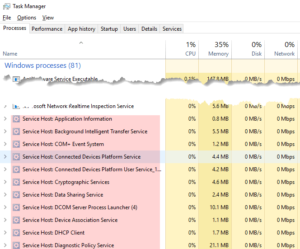 View the List of Services Hosted by the svchost.exe Process in Windows
