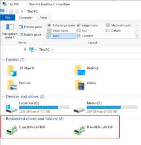 Accessing Local Files and Folders on Remote Desktop Session