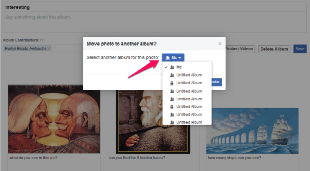 Move Photos to a Different Album in Facebook