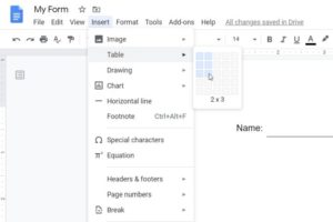 How to Make a Fillable Google Docs Form With Tables