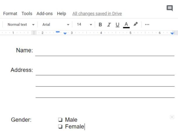 How to Make a Fillable Google Docs Form With Tables