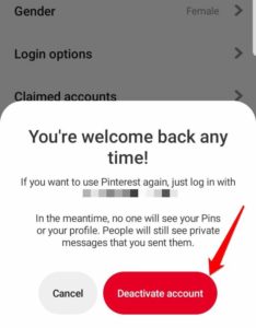 How To Deactivate or Delete A Pinterest Account