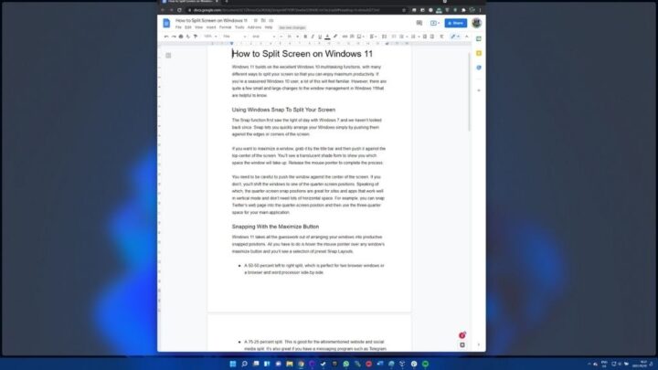 How to Split Screen on Windows 11