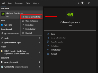 How to Fix GeForce Experience Error Code 0x0003