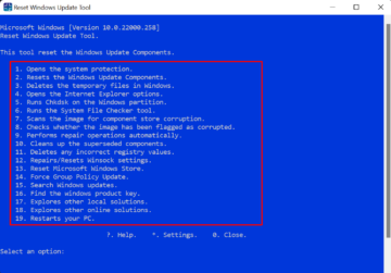 How to Use the Reset Windows Update Tool