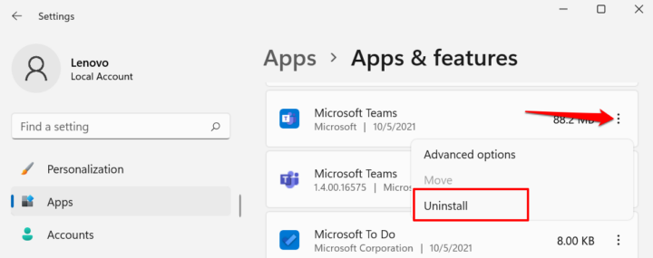 How to Uninstall Apps on Windows 11