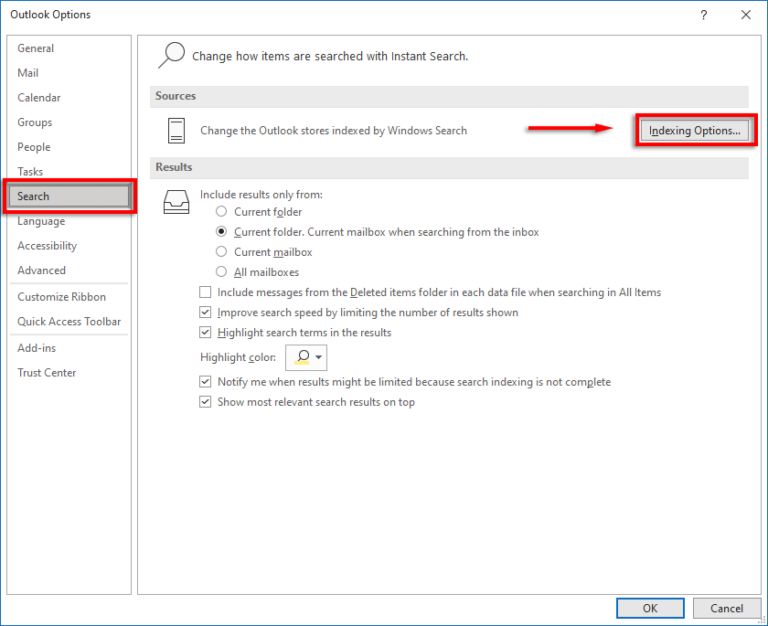 How to Fix Outlook Search Not Working