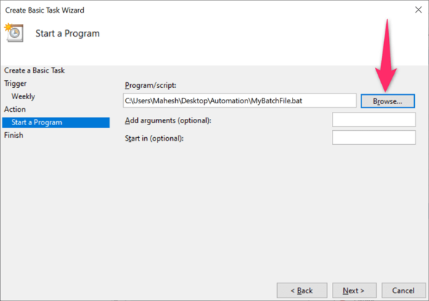How to Schedule a Batch File to Run in Windows 11/10 Using Task Scheduler