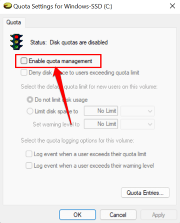 How to Set Disk Quotas for Users in Windows 11