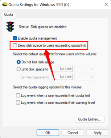 How to Set Disk Quotas for Users in Windows 11