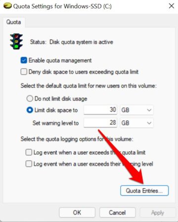 How to Set Disk Quotas for Users in Windows 11