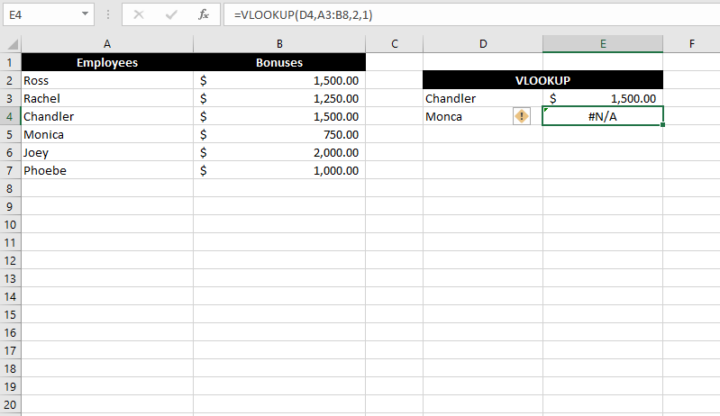How to Fix #N/A Errors in Excel Formulas like VLOOKUP