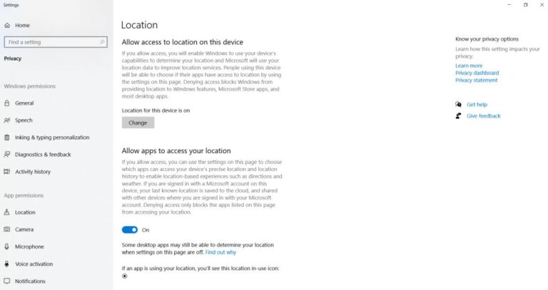 What Does “Your location is currently in use” Mean on Windows?
