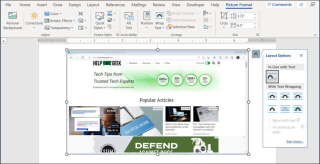 How to Use the Microsoft Word Screenshot Tool