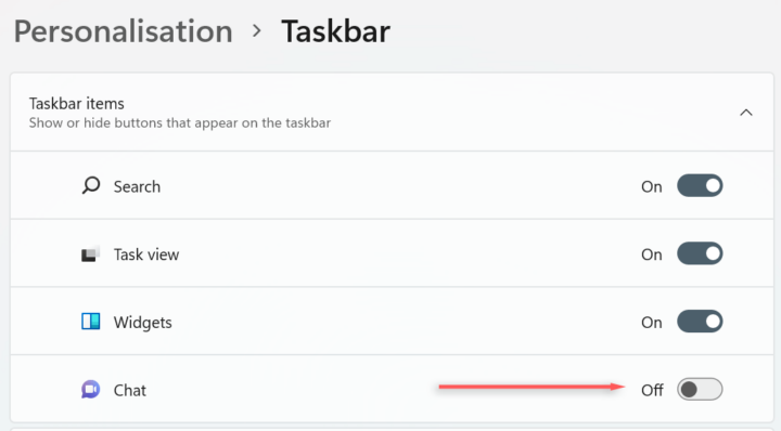 How to Remove the Chat App from the Windows 11 Taskbar