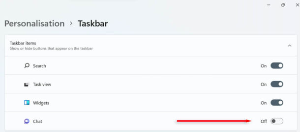 How to Remove the Chat App from the Windows 11 Taskbar