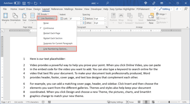 How to Add Line Numbers in Microsoft Word