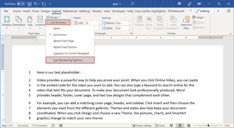 How to Add Line Numbers in Microsoft Word