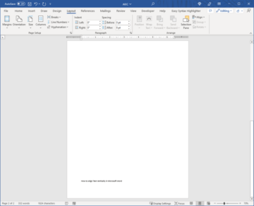 How to Vertically Align Text in Microsoft Word