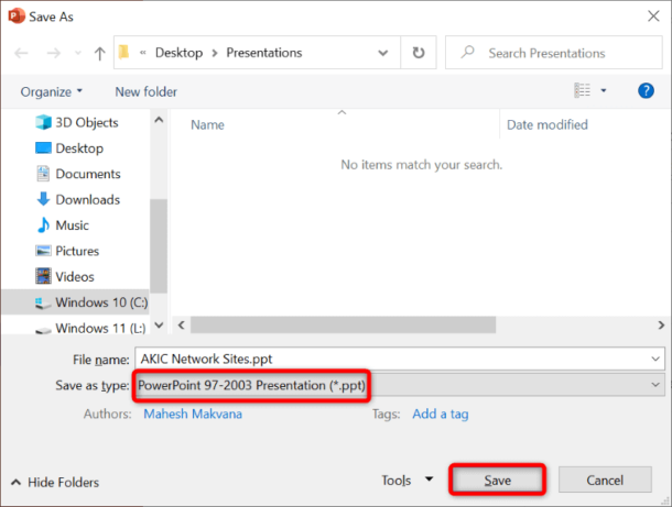 How to Fix the “An error occurred while PowerPoint was saving the file ...