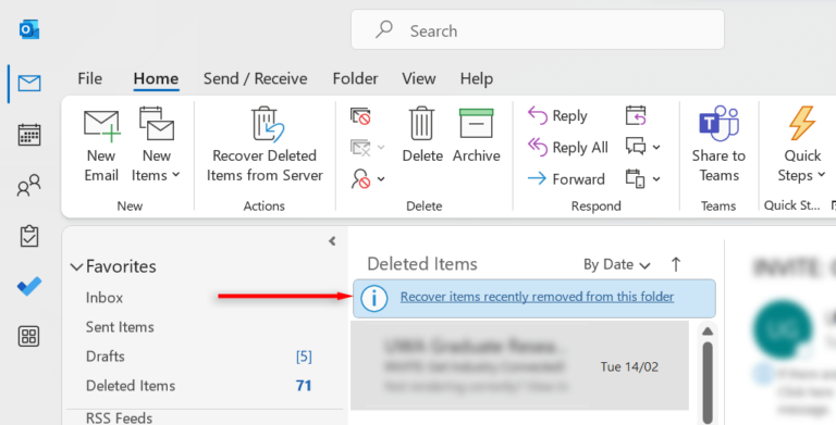 How to Recover a Deleted Item or Folder in Outlook