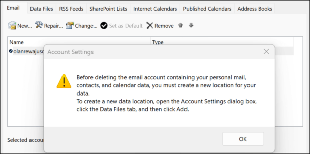 How to Remove or Delete an Email Account From Outlook