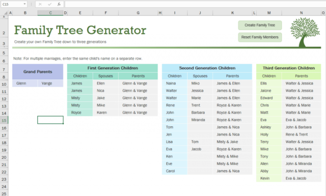 How to Make a Family Tree in Microsoft Excel