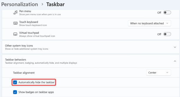 How to Hide the Taskbar on Windows 11