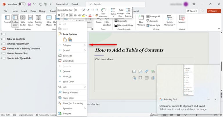 How to Create a Table of Contents in PowerPoint