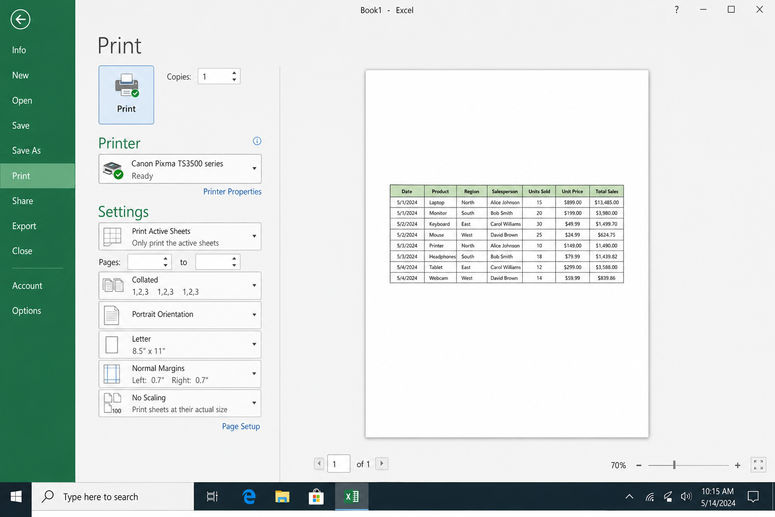 How to Center a Worksheet on a Page When Printing in Excel